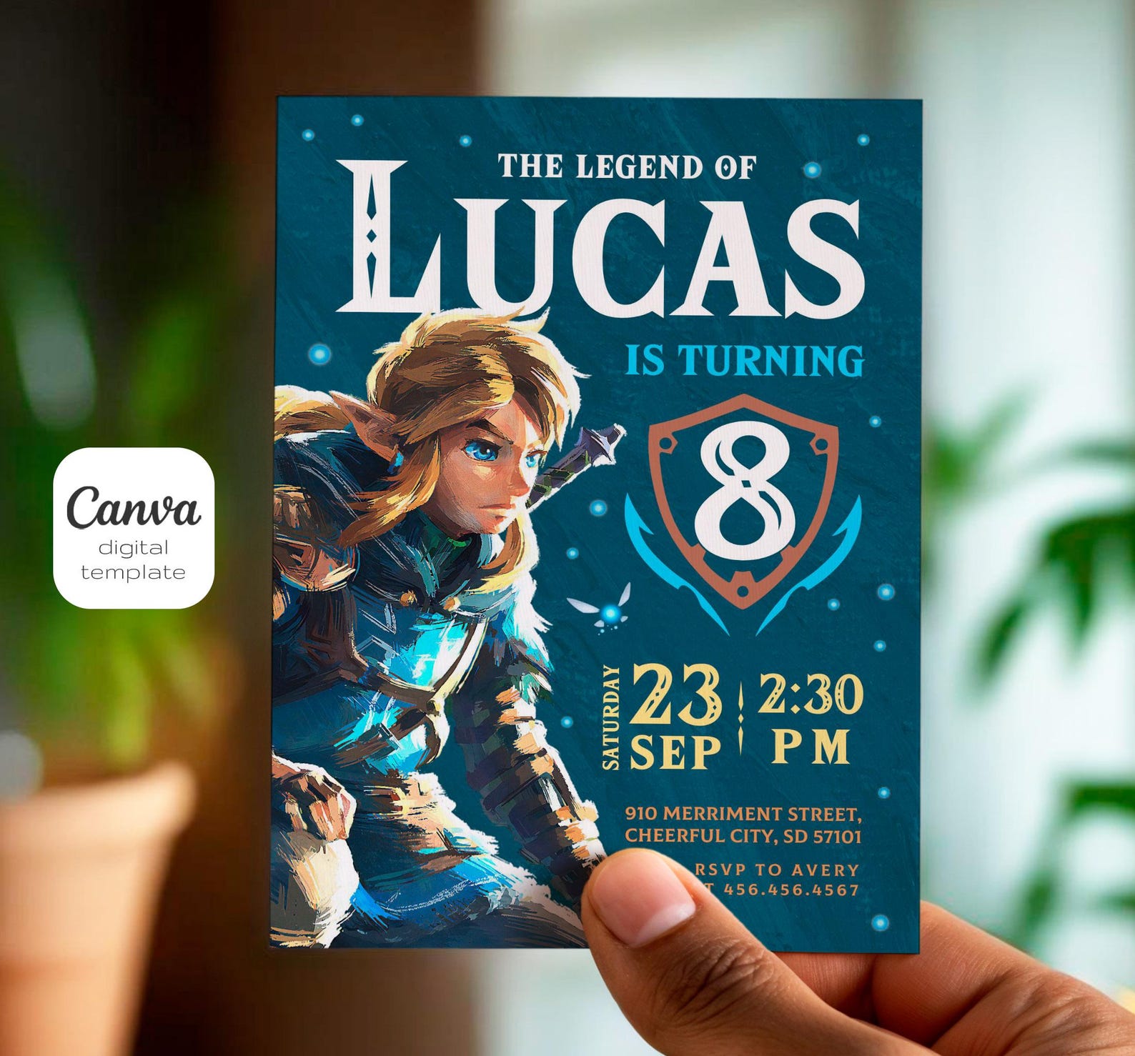 Video Gamer Invite, Legend of Zelda Birthday Invitation, Digital ...