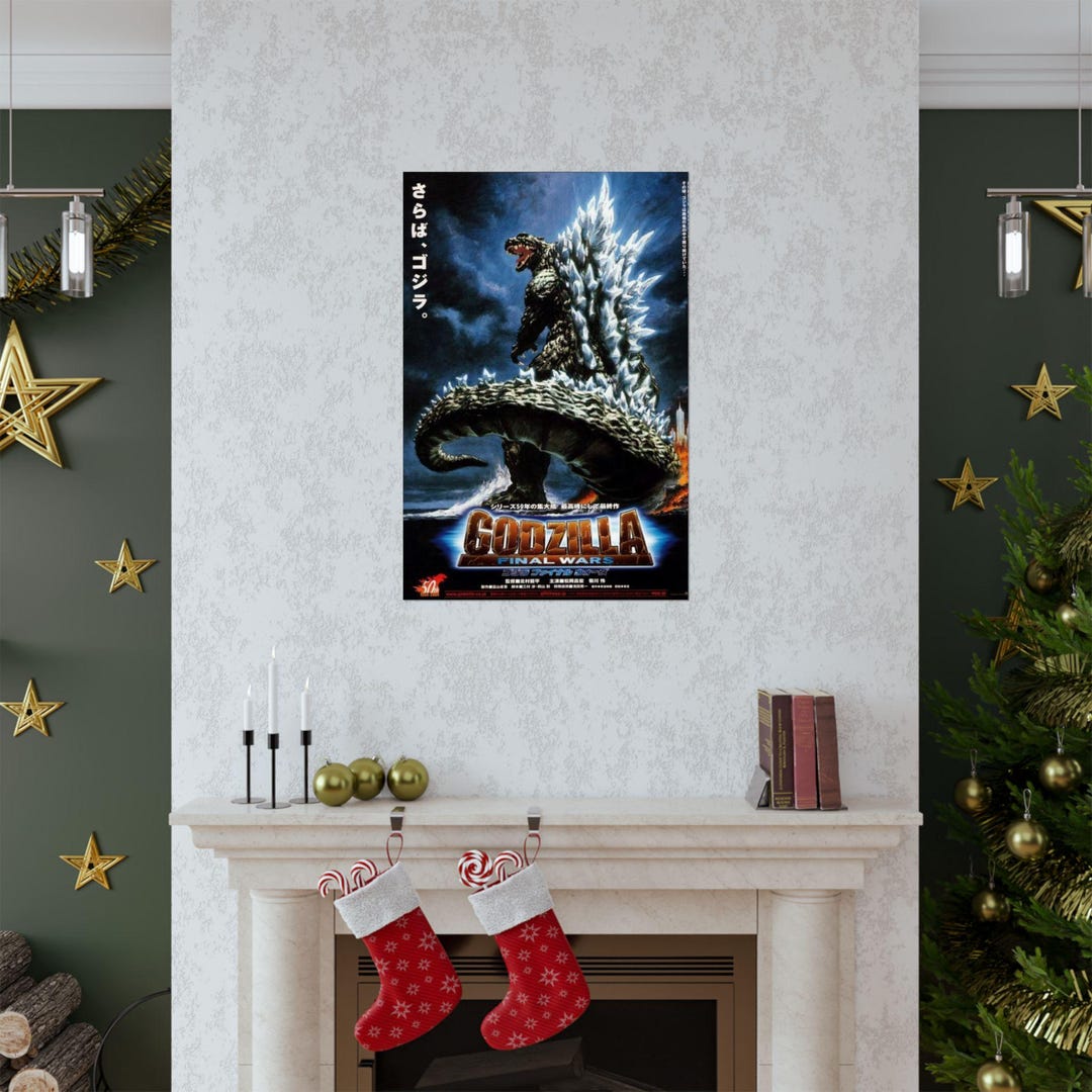 Godzilla Poster, Matte Vertical Wall Art Print, Japanese Monster Movie ...