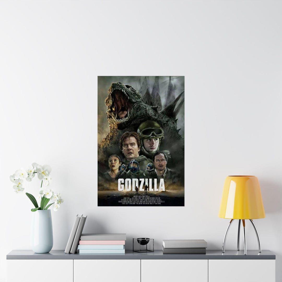 Vertical Poster, Godzilla Poster, Japanese Kaiju Art Print, Matte Wall ...