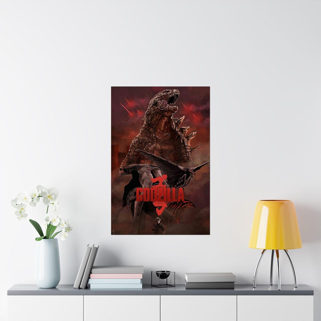 Godzilla Vertical Posters, Japanese Monster Movie Art Print, Matte Wall ...