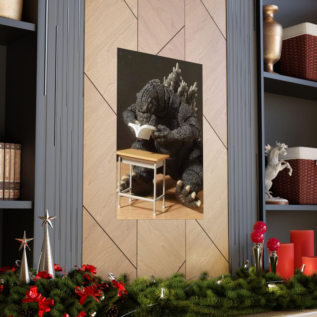 Godzilla Vertical Poster, Japanese Monster Movie Decor, Matte Wall Art ...