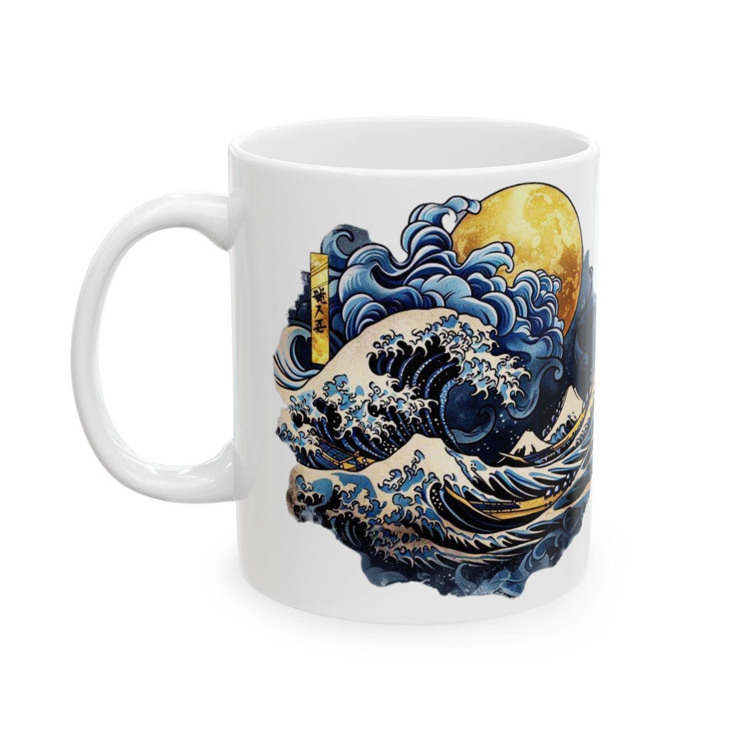 Japanese Ukiyo-e Style Ceramic Mug - Etsy