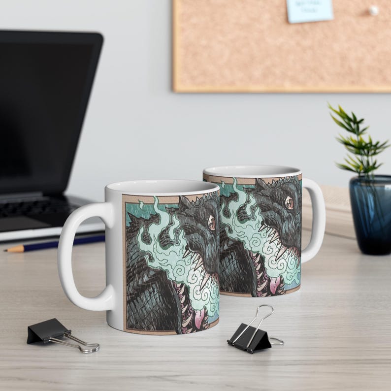 Japanese Godzilla Mug Cup, Asian Style Tea Coffee Cup - Etsy