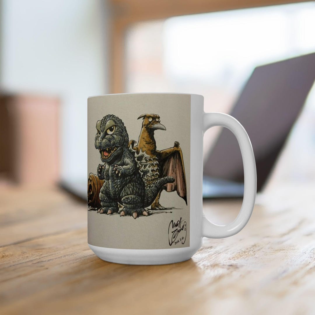 Godzilla Ceramic Mug, Japanese Monster Coffee Cup, Kaiju Tea Mug ...