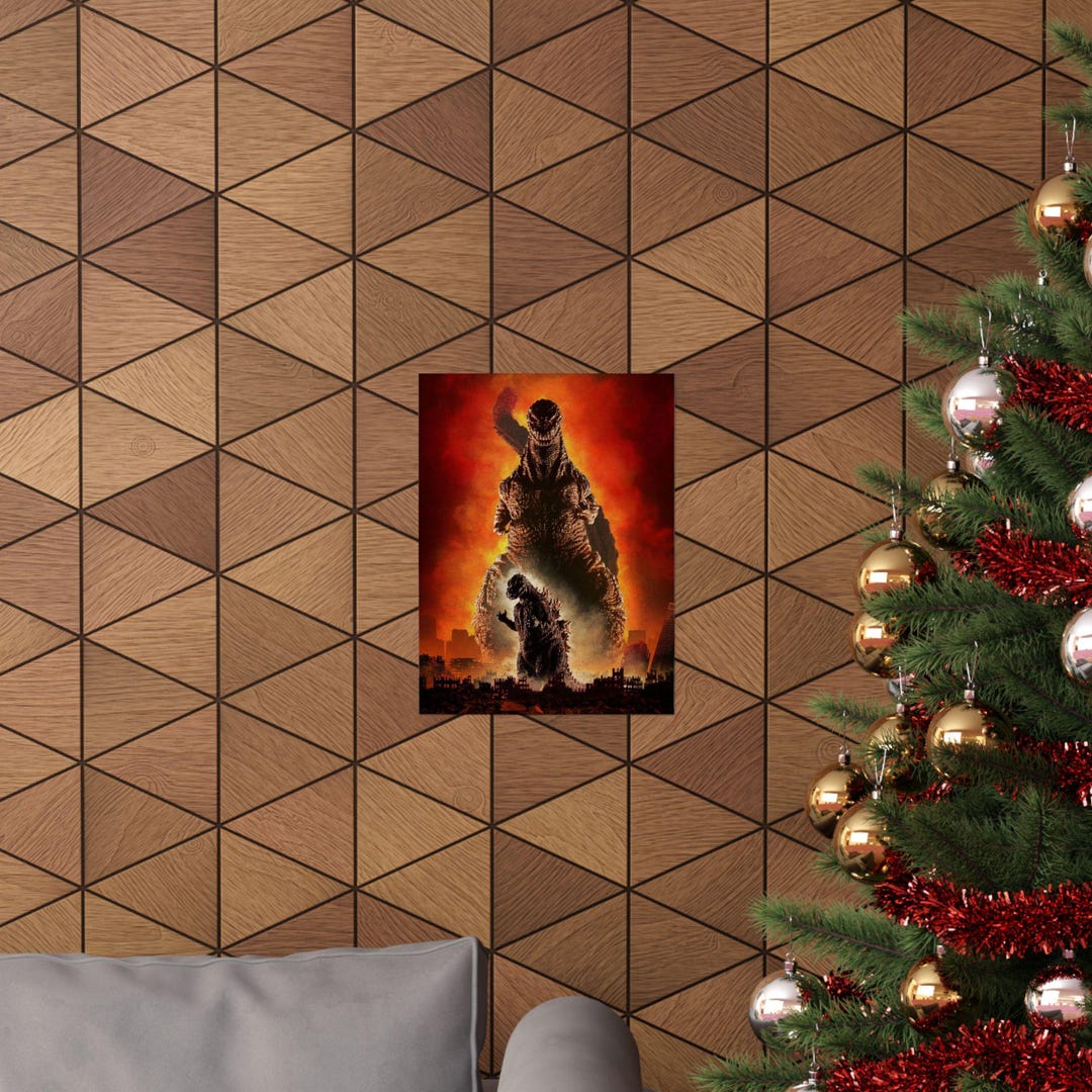 Godzilla Matte Vertical Posters, Japanese Movie Monster Wall Art Print ...