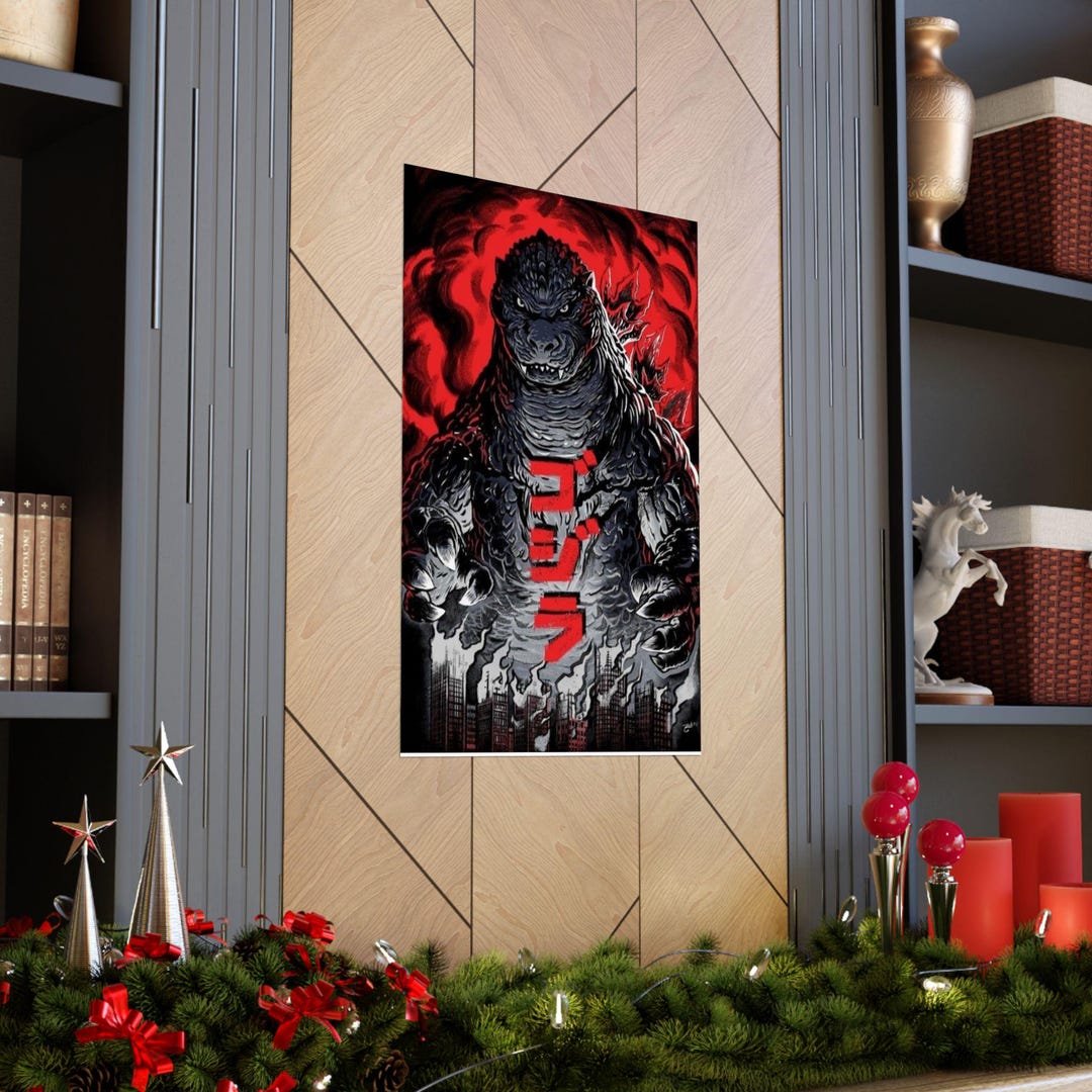 Gojira Poster, Japanese Monster Movie Art, Matte Vertical Posters, Wall ...