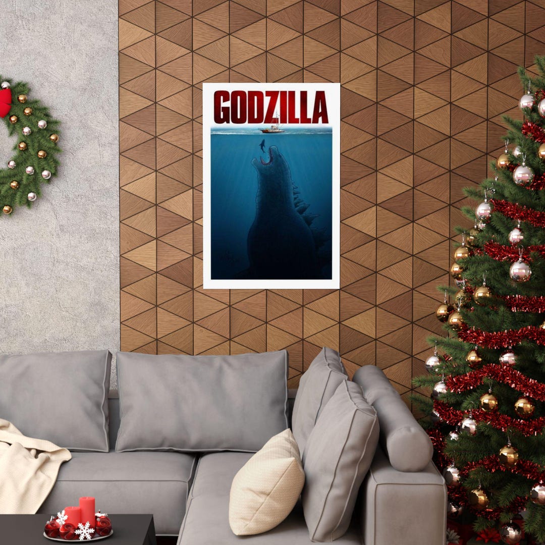 Vertical Poster, Matte Godzilla Poster, Japanese Monster Art Print ...