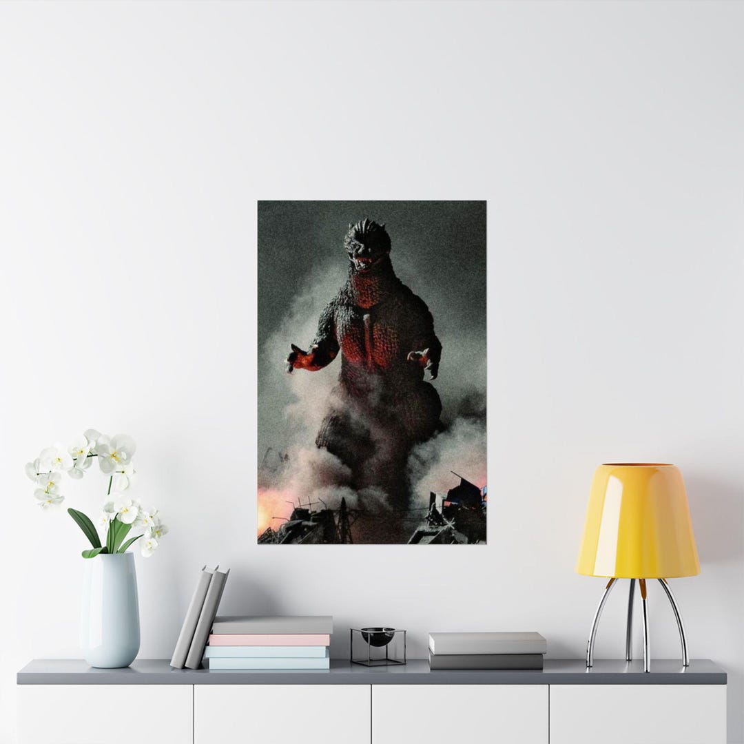 Godzilla Poster, Matte Vertical Print, Japanese Monster Movie Art ...