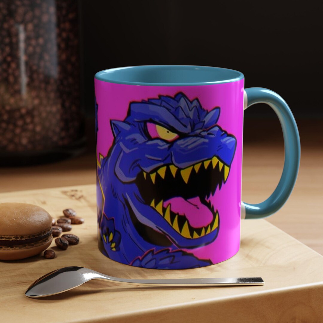 Mug, Colorful Godzilla Mockup, Japanese Monster Design, Coffee Cup, Tea ...