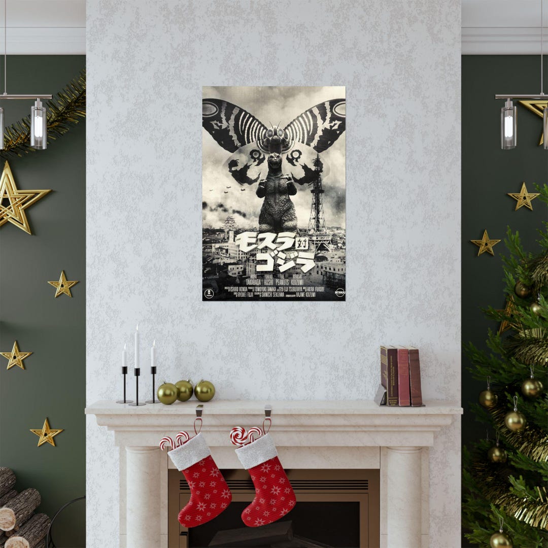 Japanese Godzilla Mothra Poster Matte Vertical Posters, Wall Art Print ...