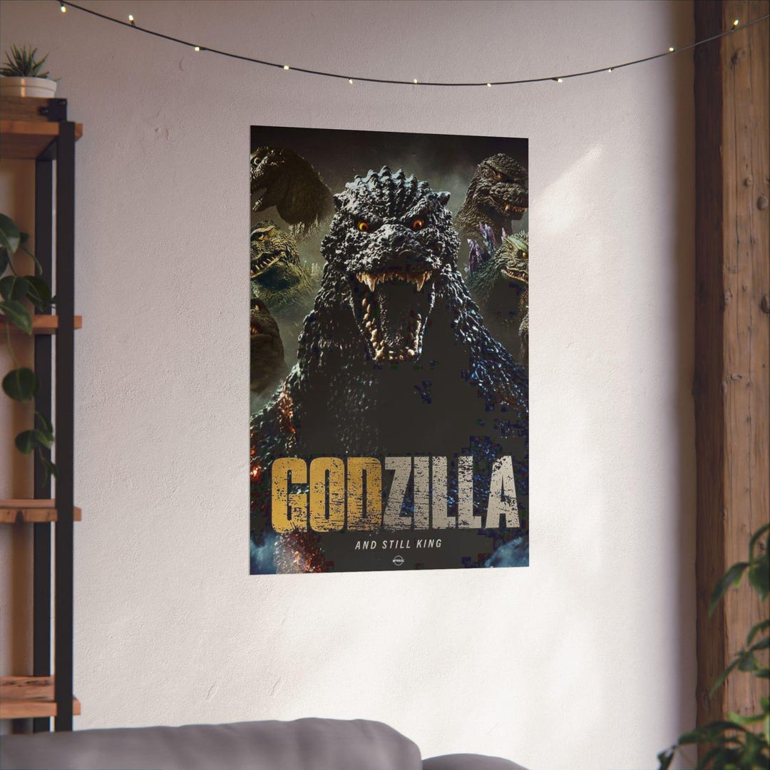 Japanese Godzilla Matte Vertical Posters, Retro Monster Movie Wall Art ...