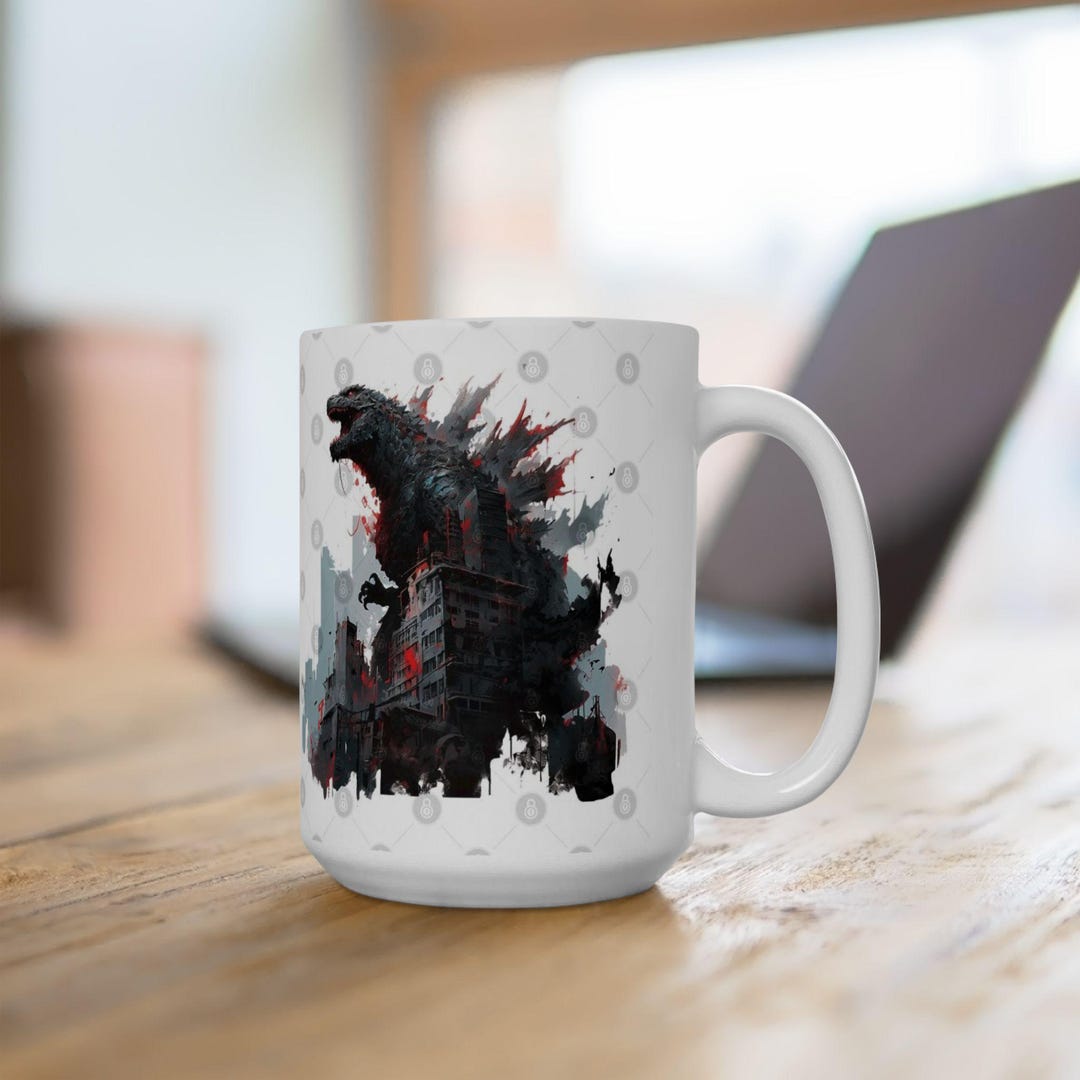 Godzilla Ceramic Mug, Japanese Monster Movie Lover Gift, Kaiju Coffee ...