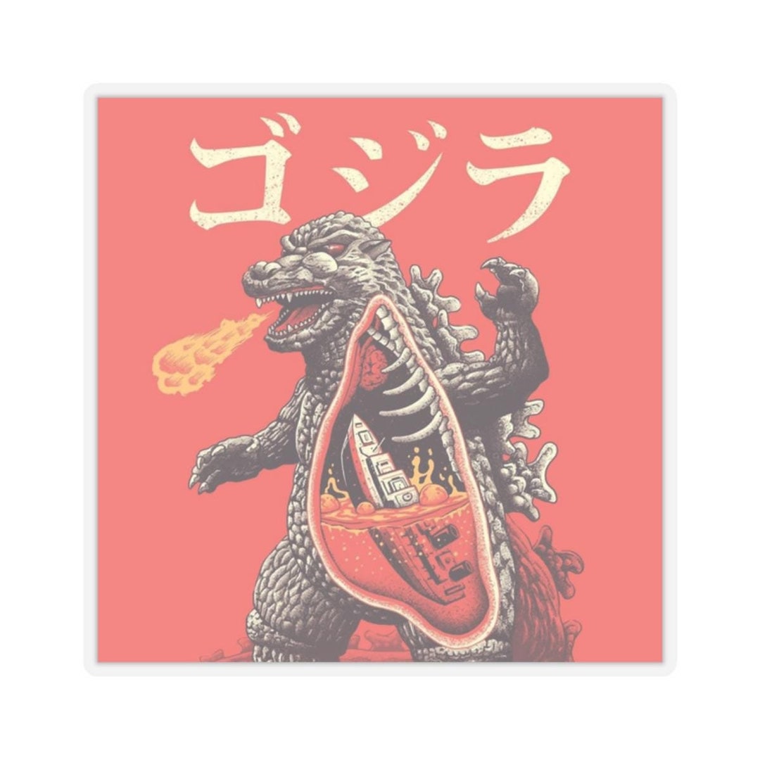 Godzilla Stickers, Japanese Monster Decals, Kaiju Laptop Decals, Cute ...