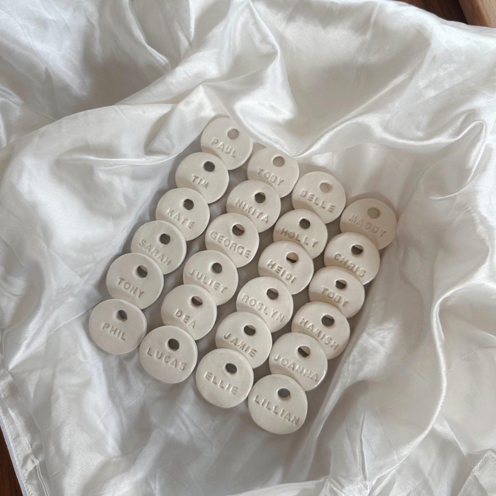 Handmade Personalised Ceramic Name Tag Wedding Favour - Etsy