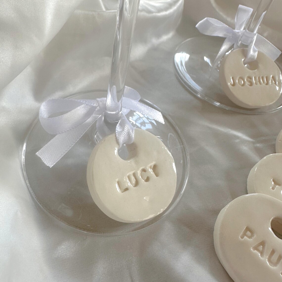 Handmade Personalised Ceramic Name Tag Wedding Favour - Etsy