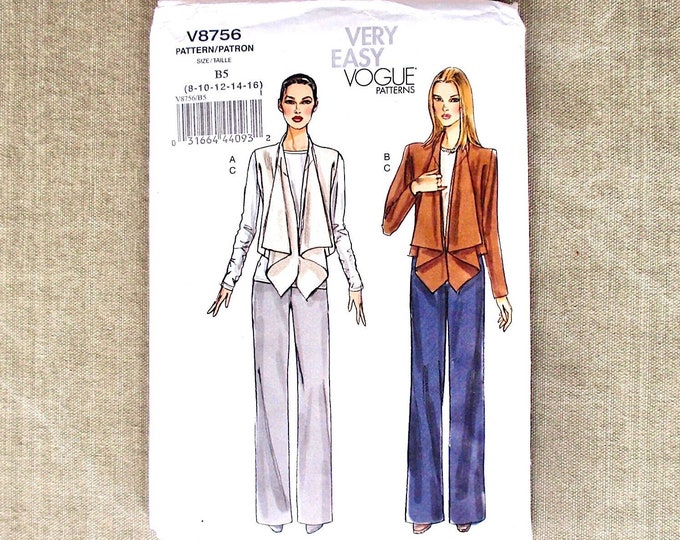 Vogue V8756 8766 Very Easy Jacket, Vest, Pants, Sizes 8-16, Loose ...