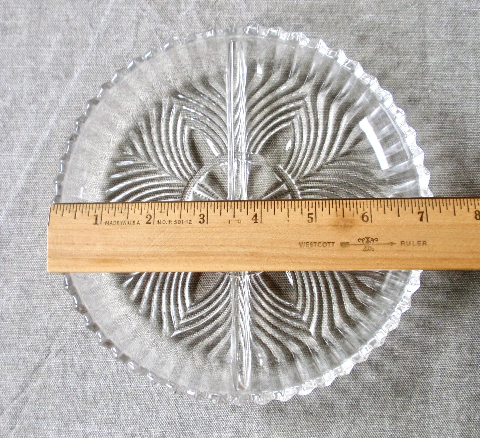Glass Relish Dish With 4 Sections Vintage 70s Indiana Glass Co #259 Fan ...