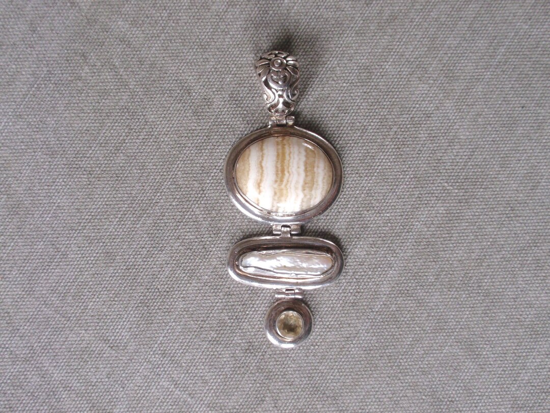 Navajo Sterling Silver Hinged Pendant, Nancy Custer Signed NC, Lace ...