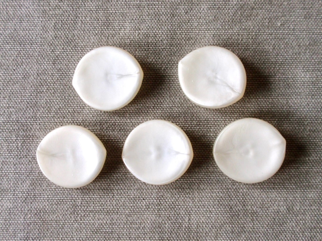 Vintage Pearlized Cream Buttons: Scallop Petal Shape, Set of 5 - Etsy
