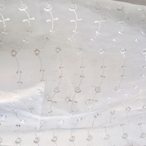 Embroidered Sheer Fabric - Etsy