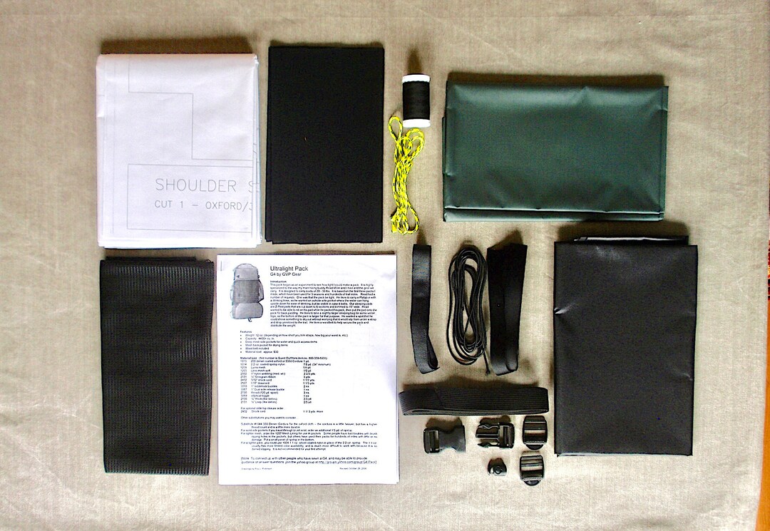 Complete Ultralight Backpack G4 Kit #9106 Plus Pattern & Instructions ...