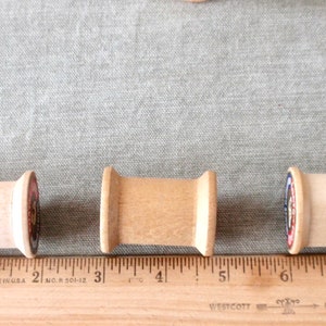 Set of 13 Vintage Large Wood Spools, 1 3/4" High, Most With Labels ...
