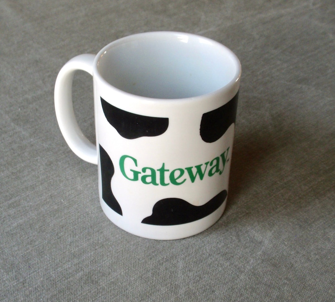 Gateway™ Computer Coffee Mug, Official Cow Spot Logo Design, Vintage ...