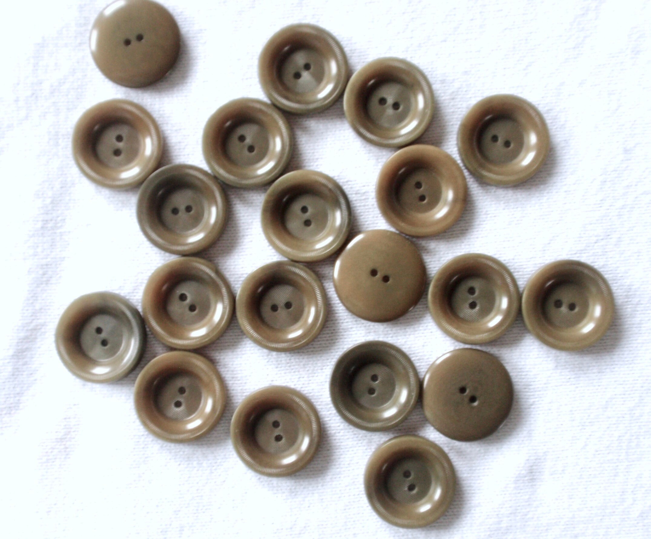 Vintage 1950's Buttons, Olive Military Green, Color Variations, 7/8 ...