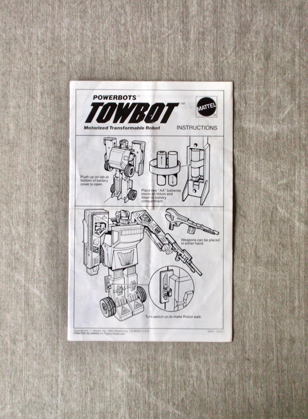 1985 Mattel® Powerbots™ Towbot™ Transformable Robot Action Figure ...