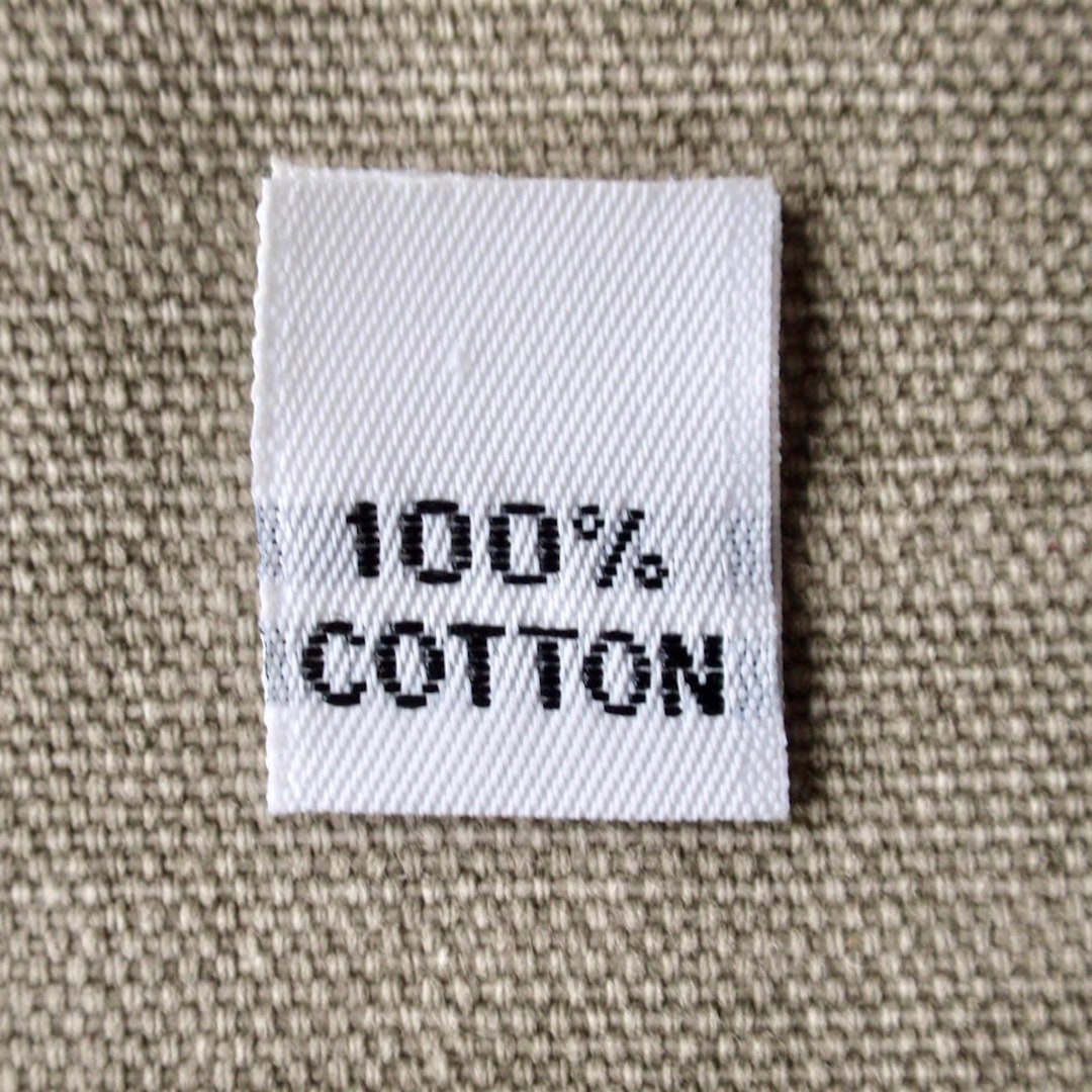 White Satin Labels, With "100% Cotton" in Woven Black Lettering, Sturdy ...