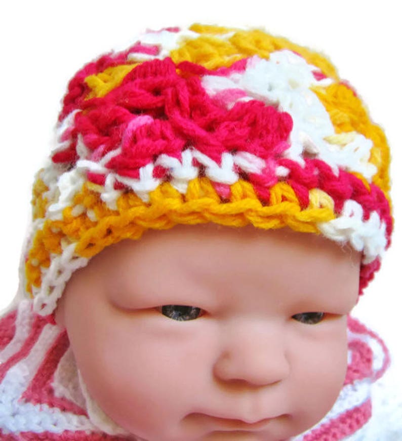 Baby Hat Crocheted Newborn Hospital Hat Red and Orange - Etsy