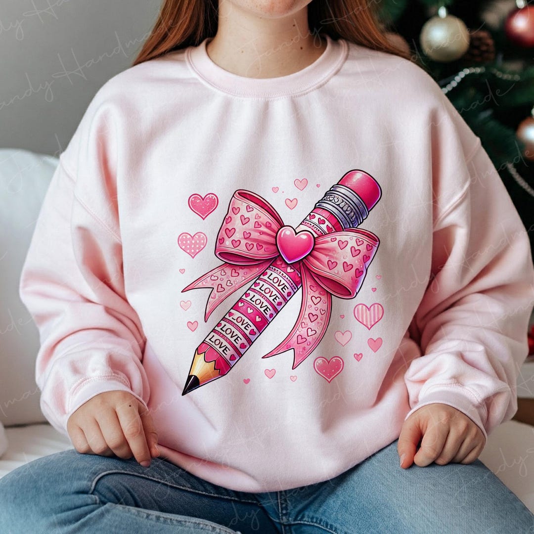 Valentine Teacher Png, Coquette Bow Pencil Png, Teacher Design Png ...