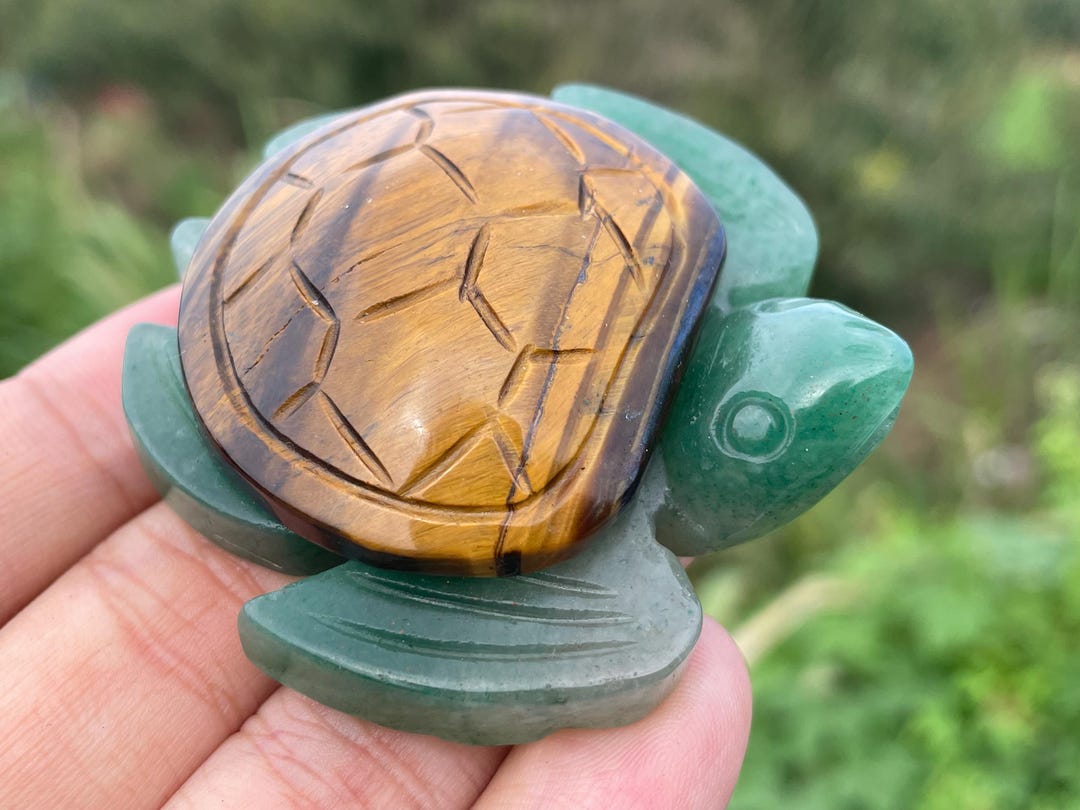 Tiger's Eye Jasper Tortoise & Aventurine Quartz Crystal Skull: Hand ...