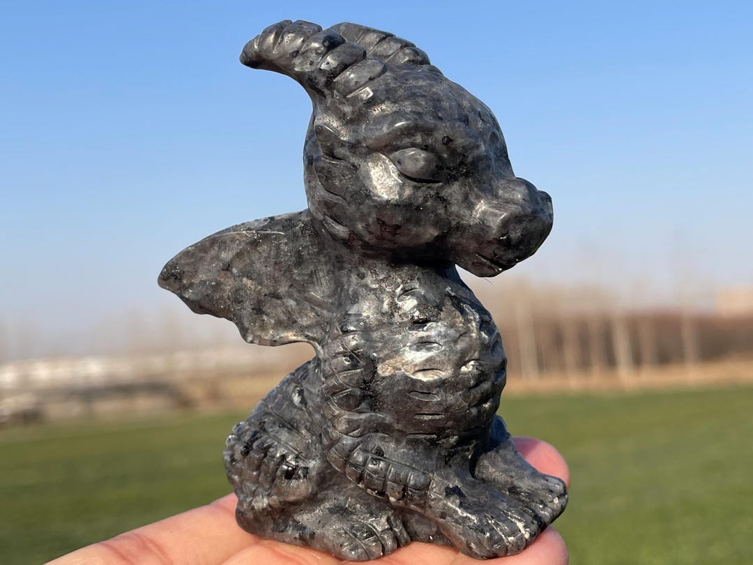 3.1natural Spectrolite Stone Fly Dragon Skull,crystal Dragon Skull ...