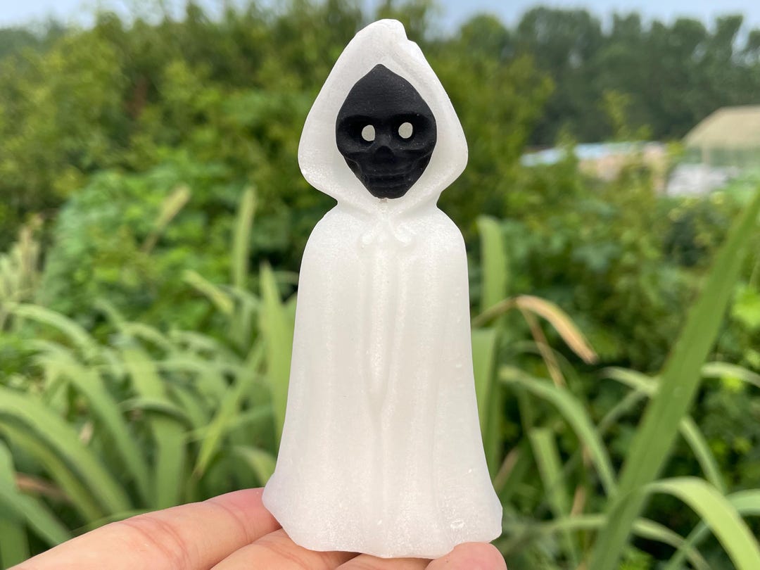 Hand Carved White Jade Ghost Skull: Crystal Home Decoration (3.7") - Etsy