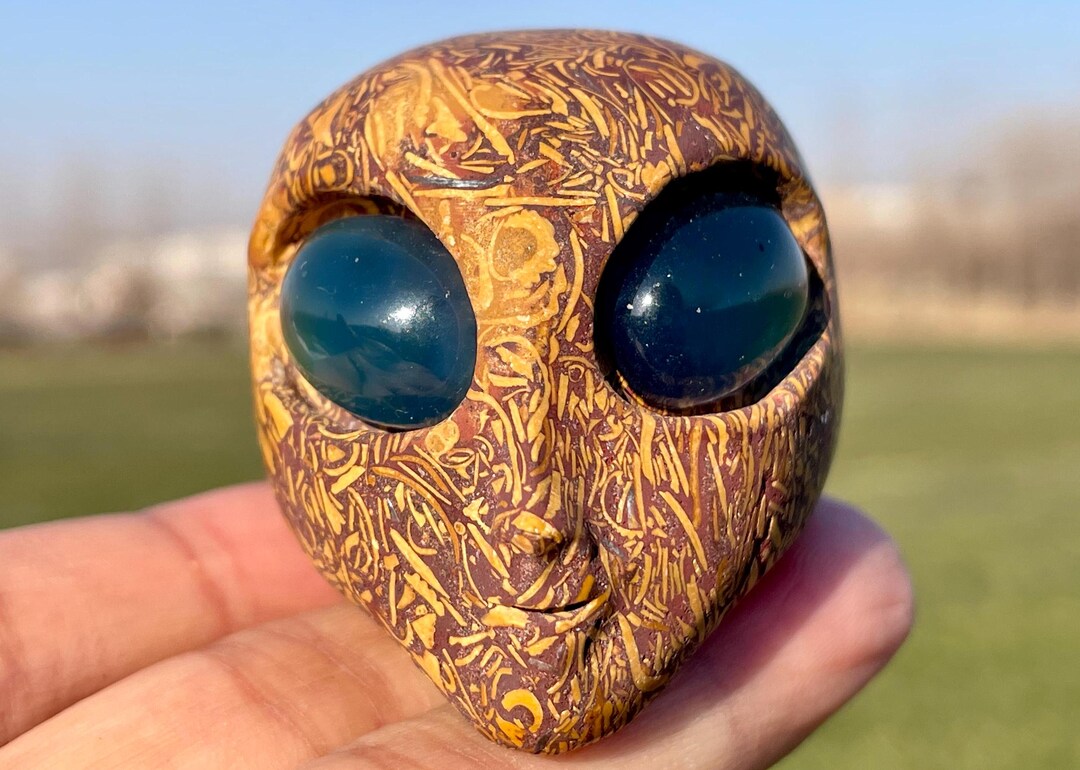 2.3''natural Quartzose Jade Alien Skull,crystal Aliens Skull,hand ...