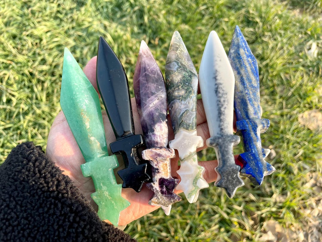 5.3"hand Made Natural Quartz Crystal Knife Quartz Crystal Dagger Quartz ...