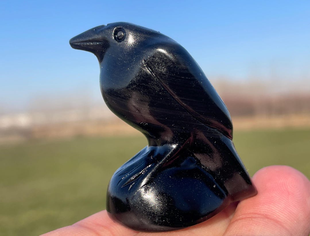 Handmade Obsidian Bird Skull: Crystal Healing Decor (1.8") - Etsy