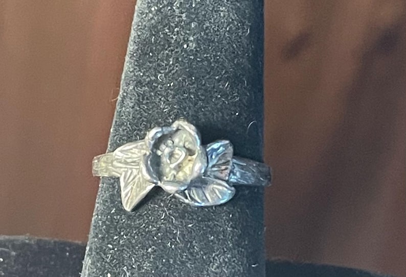 Vintage Sterling Silver 925 Flower Ring. Floral. Rose. Size 8 - Etsy