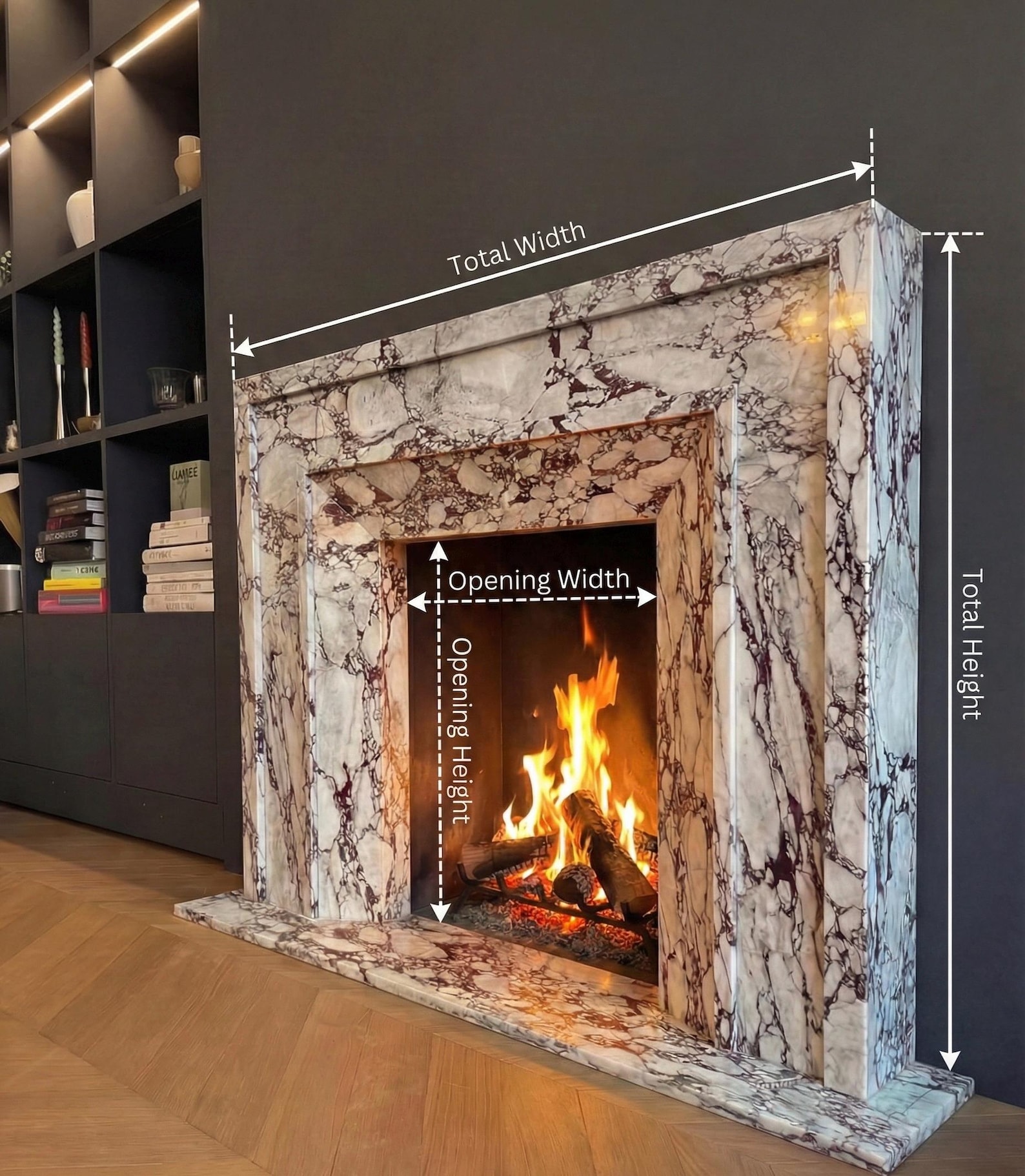 Custom Calacatta Viola Marble Fireplace Mantel – A Masterpiece of Stone ...