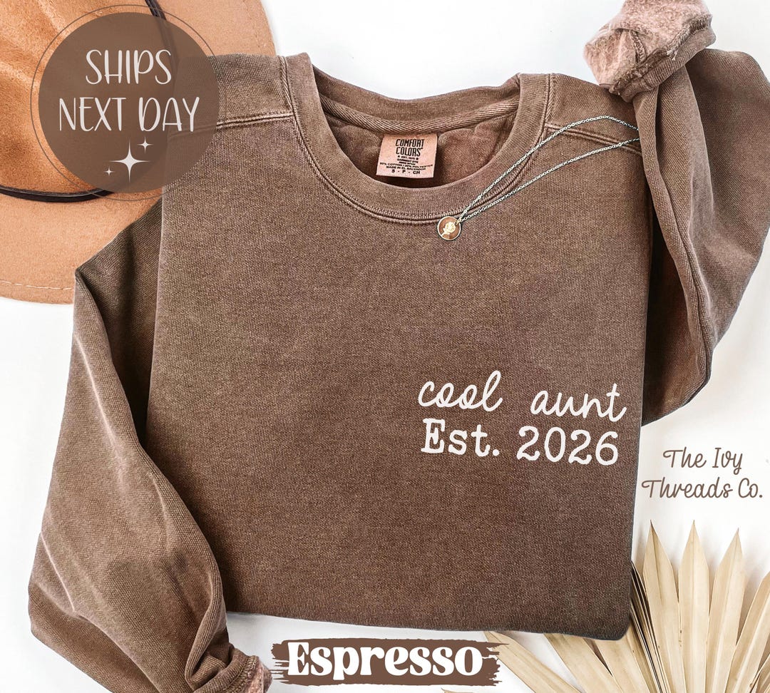 Aunt Est. Comfort Colors Shirt, Personalized Family Year Gift - Etsy