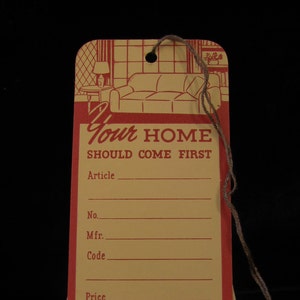 4 Vintage Furniture Price Tags, Home Furnishing Tags, Midcentury Price ...