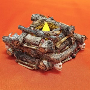 Halloween Witch Fire, Grizzly Campfire, Tabletop, Flickering Battery ...