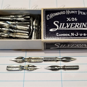Set of 4 Hunt X-24 Silverine Nibs, Antique Nibs, C. Howard Hunt Pen ...
