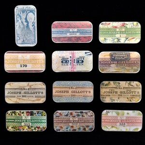 Gillott Lithographic Nib Tin, Antique Graphics, Holds 40 Plus Nibs ...