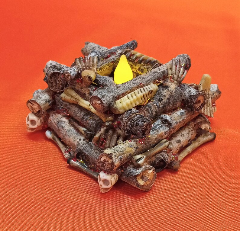 Halloween Witch Fire, Grizzly Campfire, Tabletop, Flickering Battery ...