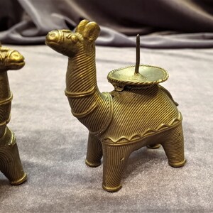 Tribal Brass Camel Candle Holders Pair of Candlesticks - Etsy