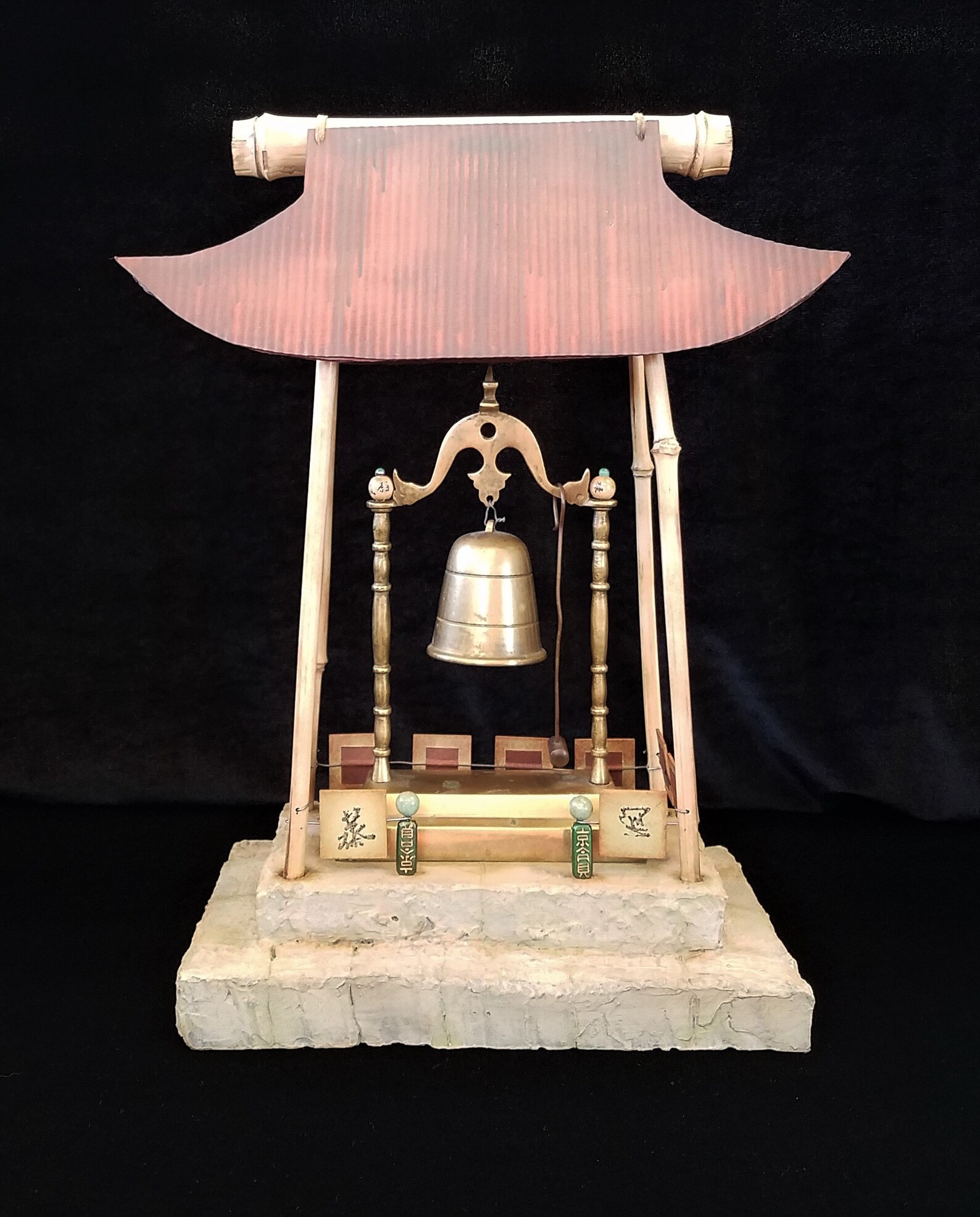 Oriental Bell Temple Shrine Pagoda Bell Shrine Mixed Media | Etsy