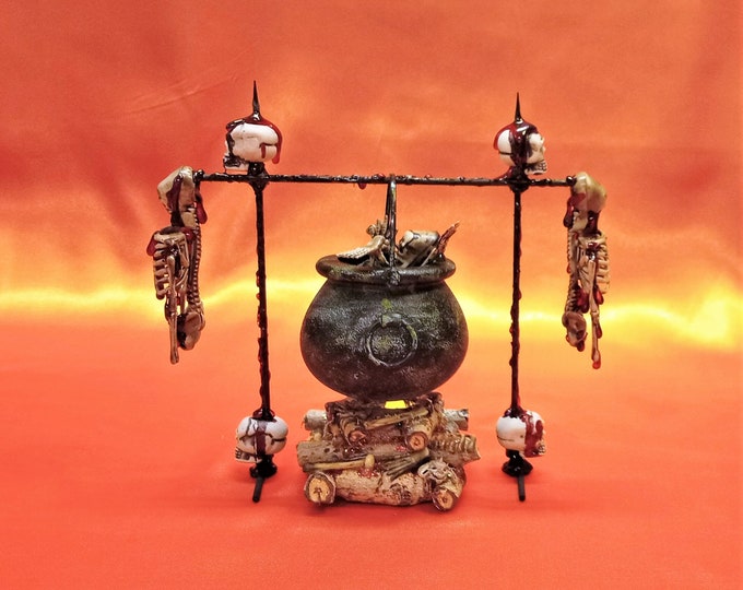 Witch's Cooking Cauldron Halloween Tabletop Décor Spooky - Etsy