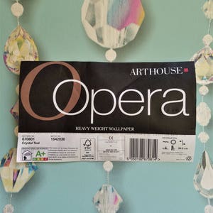 Diamonds on Turquoise Wallpaper, Jeweled Craft Paper, Arthouse Opera ...